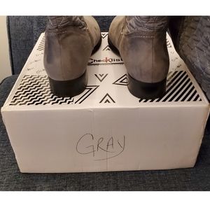 Checklist | Shoes | Checklist Gray Faux Suede Boots | Poshmark